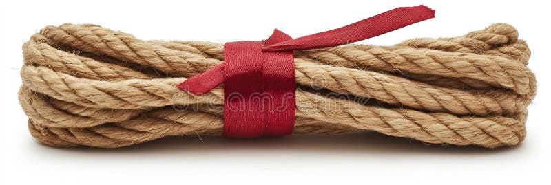 Tug of War Rope, with a Red Ribbon Tie, is Pulled Tight To Represent ...