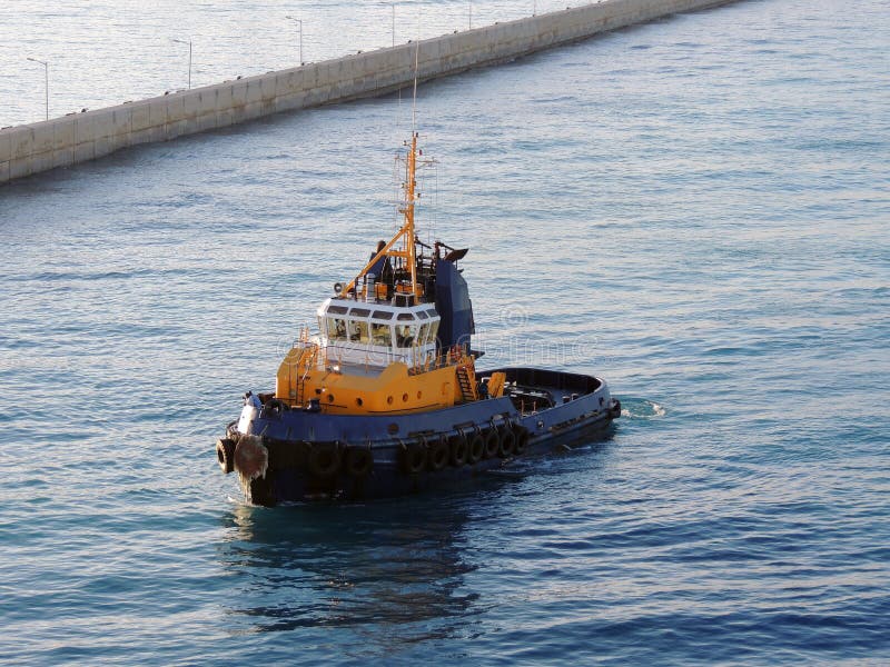 Tugboat Establishing Intercept Course Stock Image - Image of ocean ...