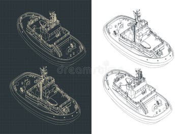 Barge Tugboat Drawing Stock Illustrations – 15 Barge Tugboat Drawing ...