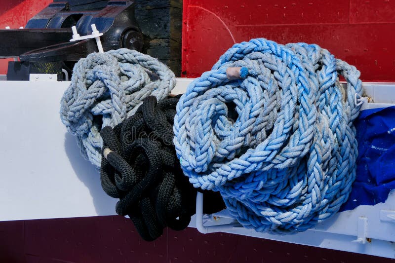Tugboat Ropes stock photo. Image of tugboat, rope, winch - 340720126