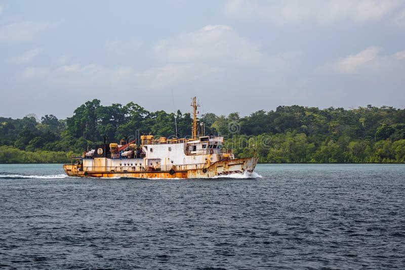 Old Rusty Tugboat at Dock stock photo. Image of ocean - 44276134