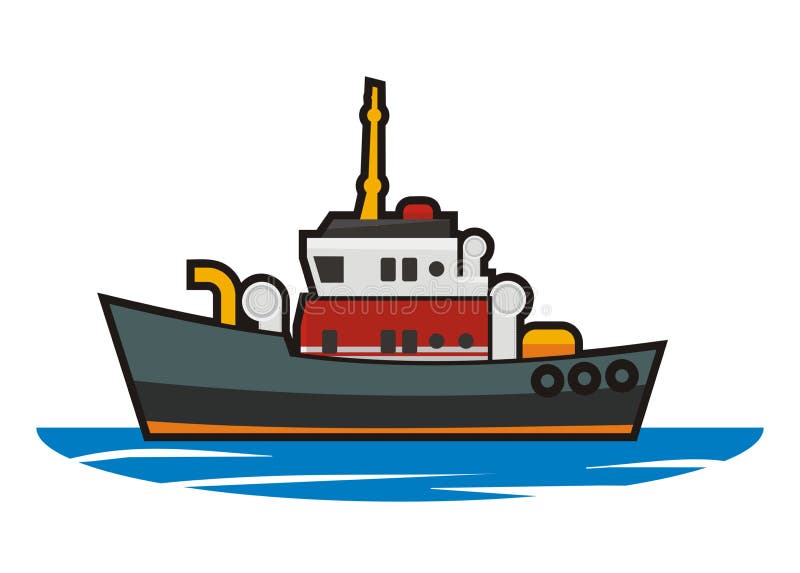 Tugboat Simple Illustration Stock Vector - Illustration of deliver ...