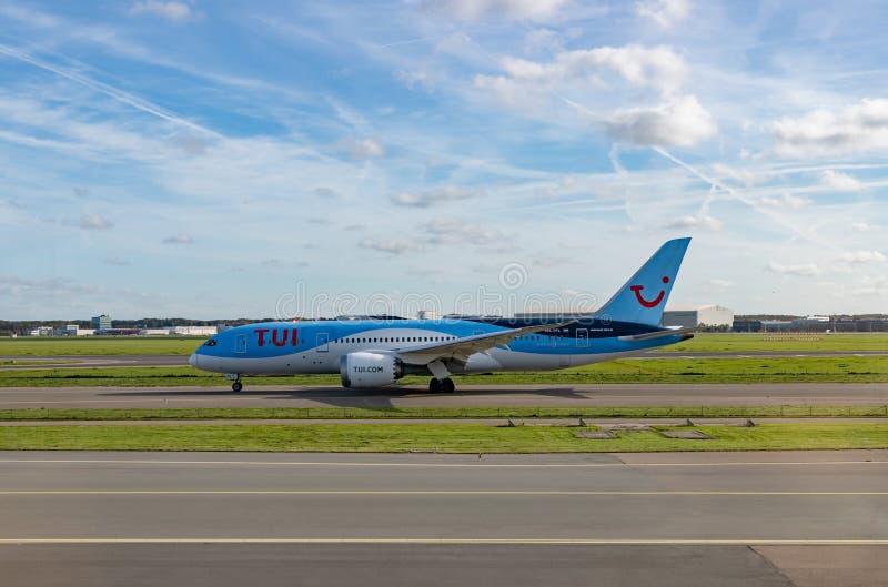 TUI Plane on Runway editorial photography. Image of schiphol - 263023532