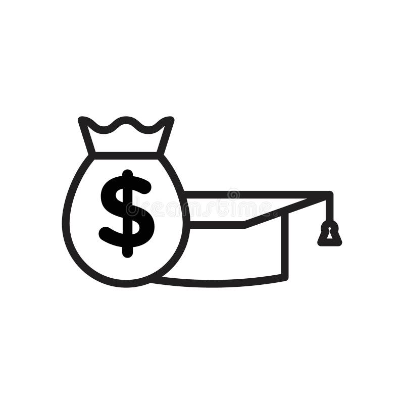 Tuition Fee Icon Linear Logo Mark in Black and White Stock Vector ...