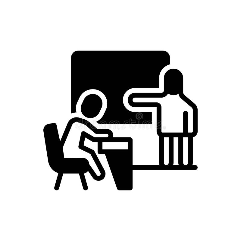 Black Solid Icon for Tuition, Teaching and Study Stock Vector ...
