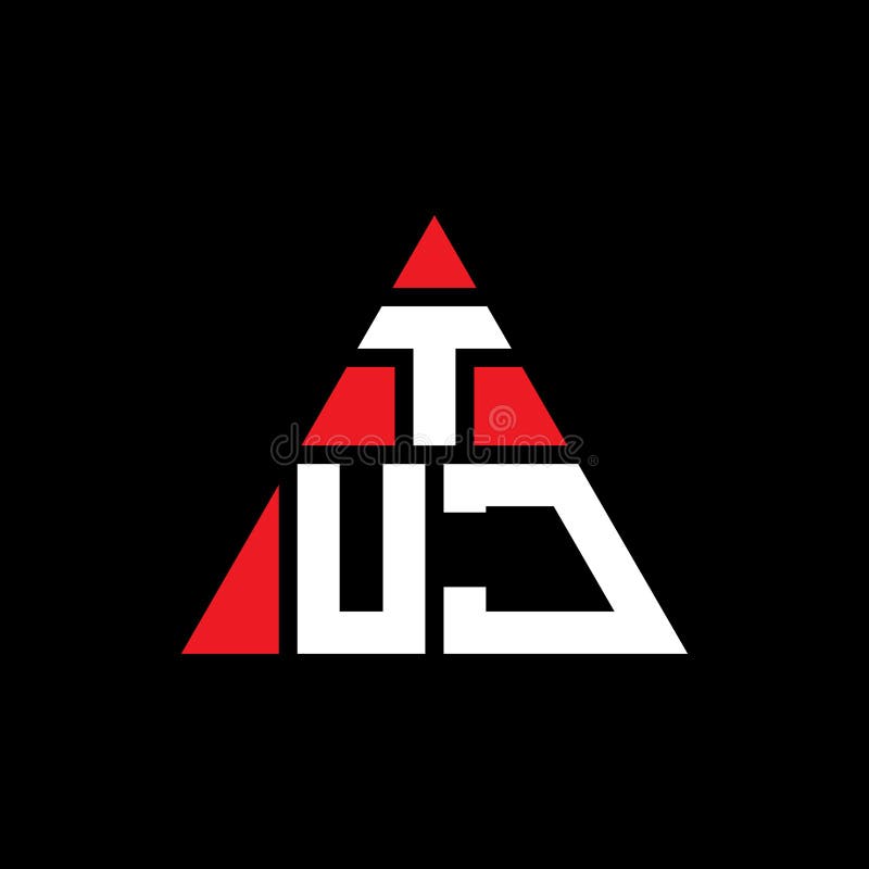 TUJ Triangle Letter Logo Design with Triangle Shape. TUJ Triangle Logo ...