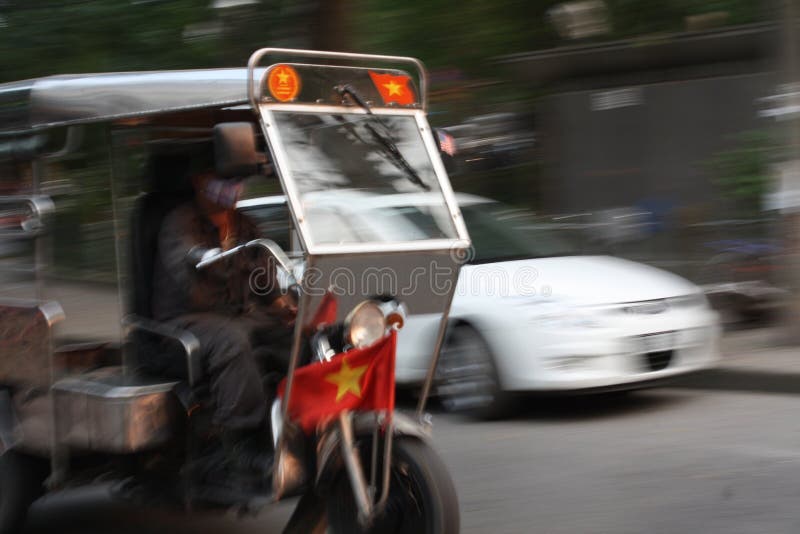 A Tuk Tuk Rickshaw at Speed in Vietnam Stock Photo - Image of fast ...