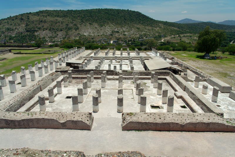 Tula Burnt Palace Mexico stock image. Image of column - 3683495