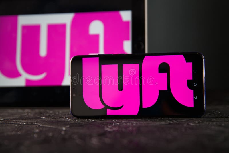 Tula 24 09 2019: Lyft on the Tablet and Phone Display. Editorial Image ...