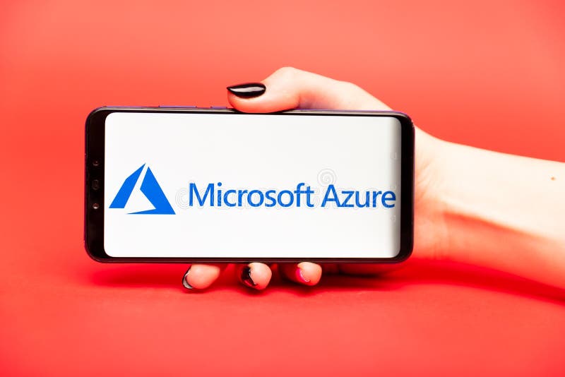 26 08 2019 Tula: Microsoft Azure on the Phone Display. Logo Editorial ...