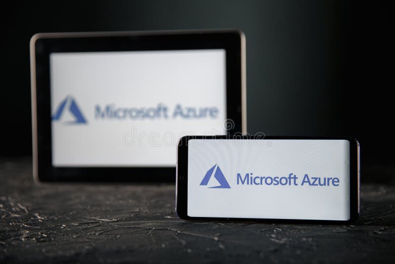 Tula 24 09 2019: Microsoft Azure on the Tablet and Phone Display ...