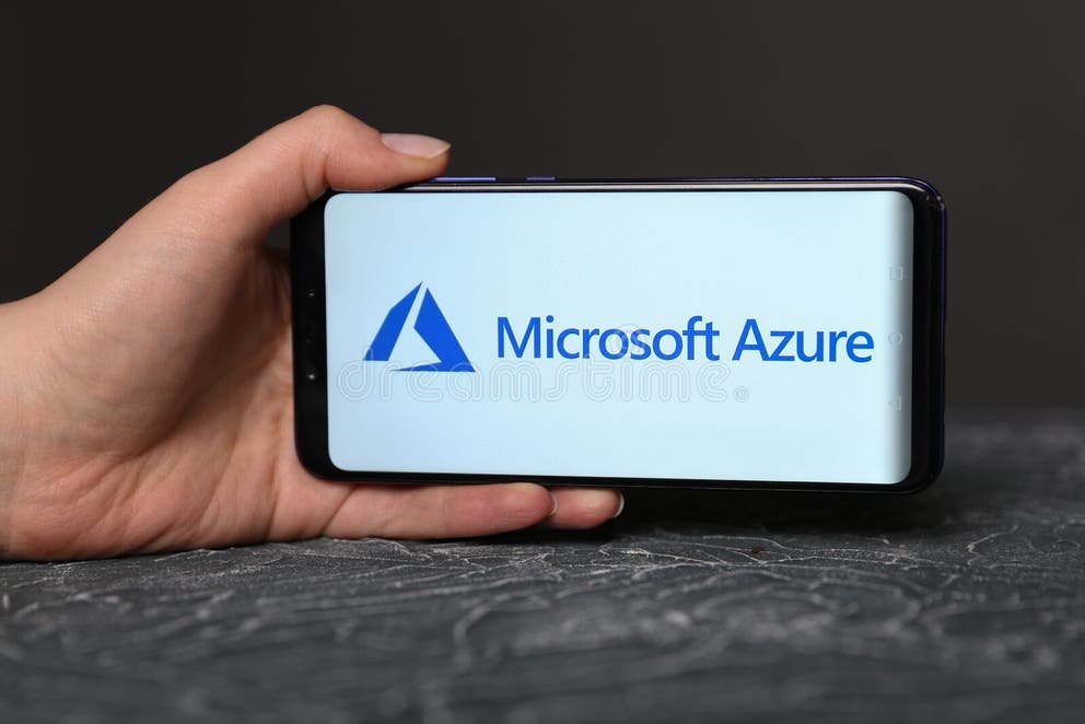 Tula, Russia - May 12 , 2019: Microsoft Azure on Phone Display ...