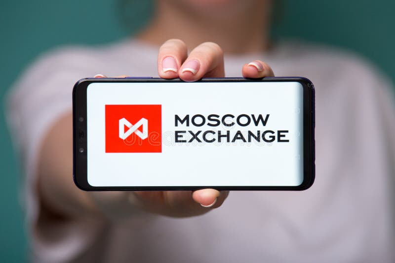 Tula, Russia 17. 06 2019 Moscow Exchange on the Phone Display. Editorial Stock Photo - Image of ...