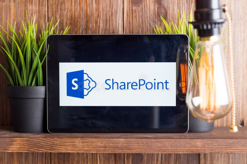 Tula Russia 16.01.20 SharePoint on the Tablet Computer Screen Isolated ...