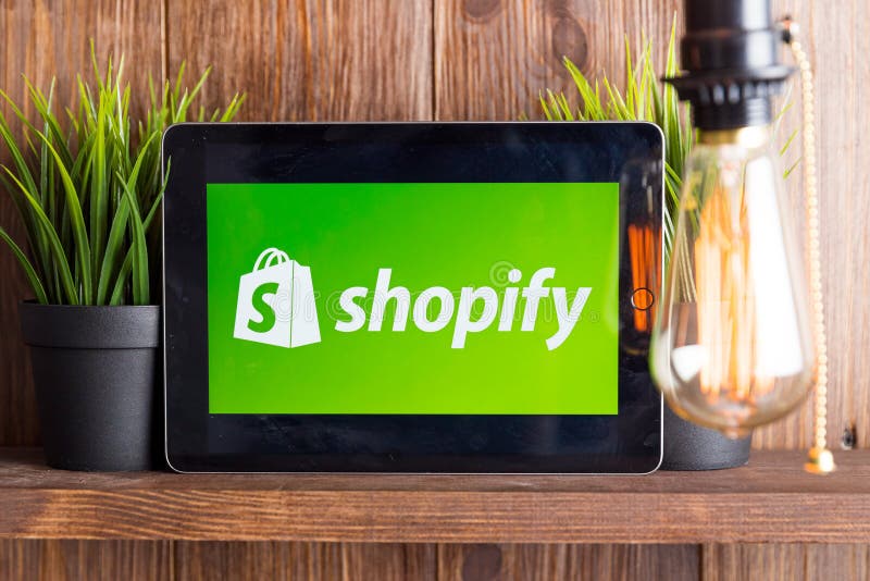 Tula Russia 16.01.20 Shopify on the Tablet Computer Screen Isolated ...