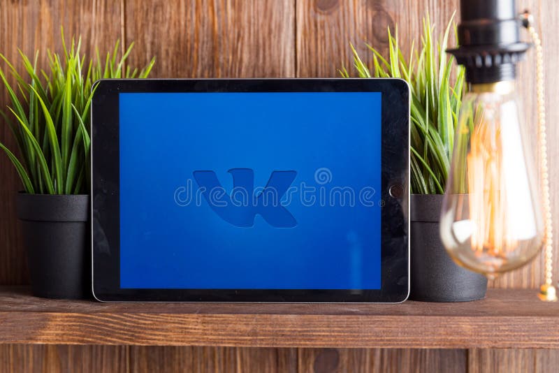 Tula Russia 16.01.20 VK on the Tablet Computer Screen Isolated ...