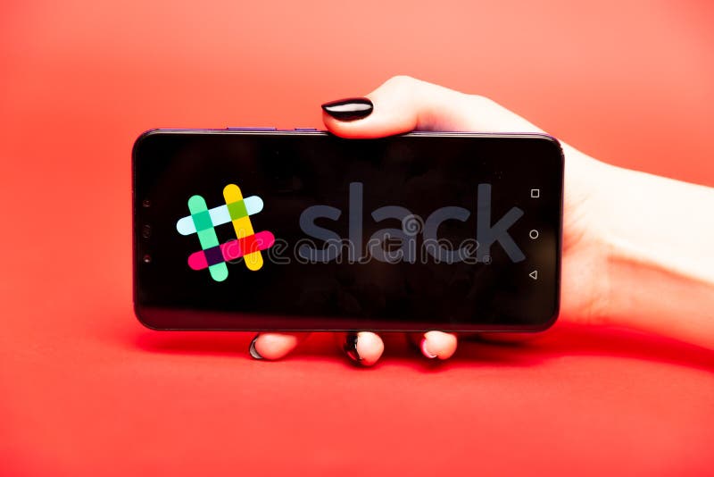 26 08 2019 Tula: Slack on the Phone Display. Logo Editorial Image ...