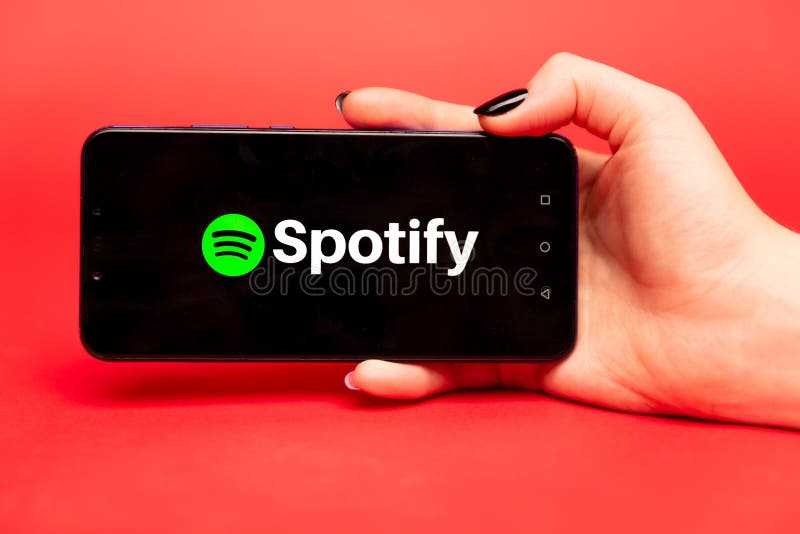 26 08 2019 Tula: Spotify on the Phone Display. Logo Editorial Stock ...