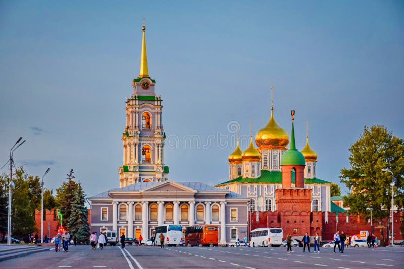 Tula Kremlin Square in the Evening Light Stock Photo - Image of ...