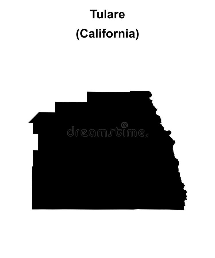 Tulare outline map stock vector. Illustration of vector - 357885714