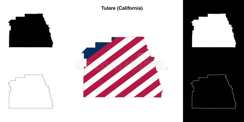 Tulare outline map stock vector. Illustration of outline - 323840691