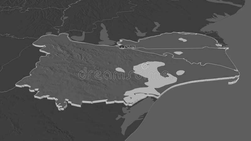 Tulcea, Romania - Extruded with Capital. Bilevel Stock Illustration ...