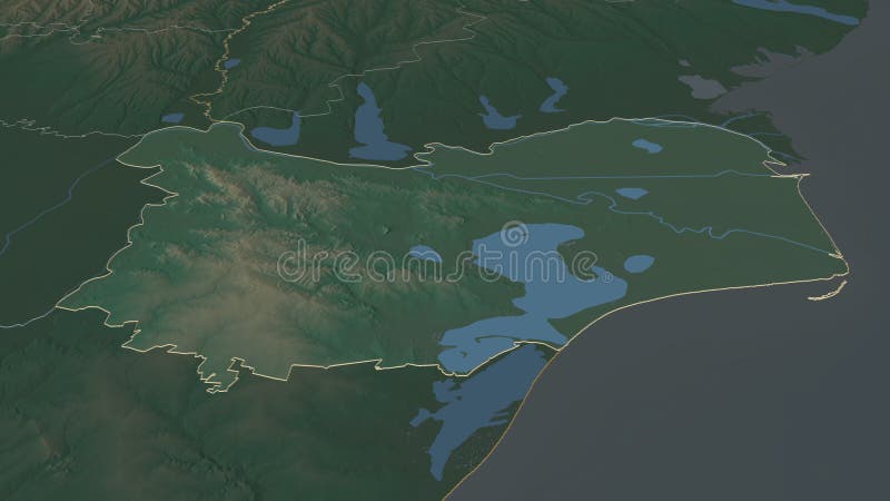 Tulcea, Romania - Outlined. Relief Stock Illustration - Illustration of ...