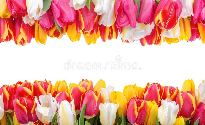 Tulip Banner with Space for Text Stock Illustration - Illustration of ...
