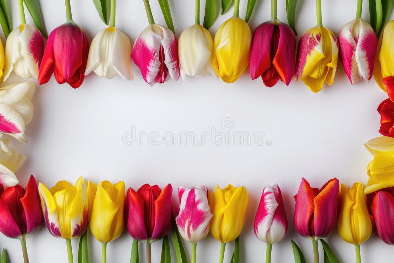 Tulip Banner with Space for Text Stock Illustration - Illustration of ...