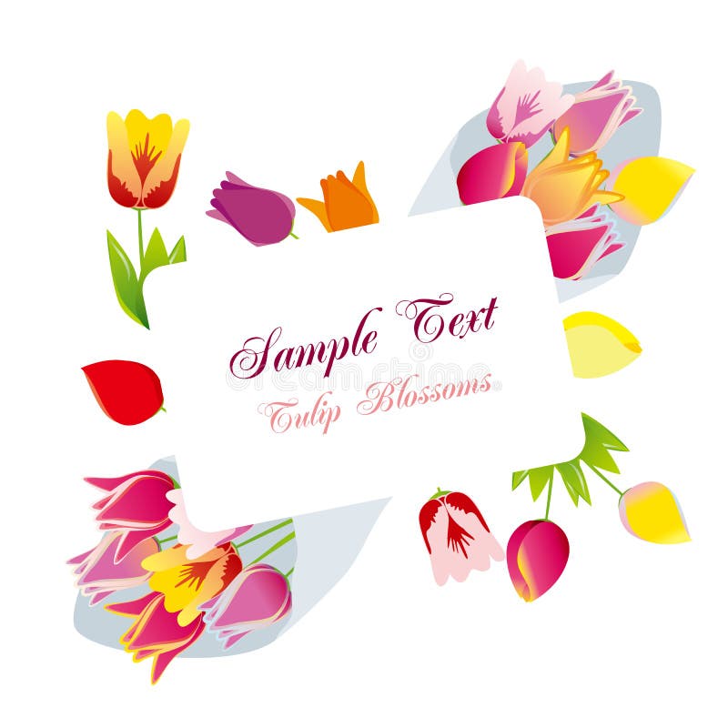 Tulip blossoms frame stock vector. Illustration of landscape - 18799909