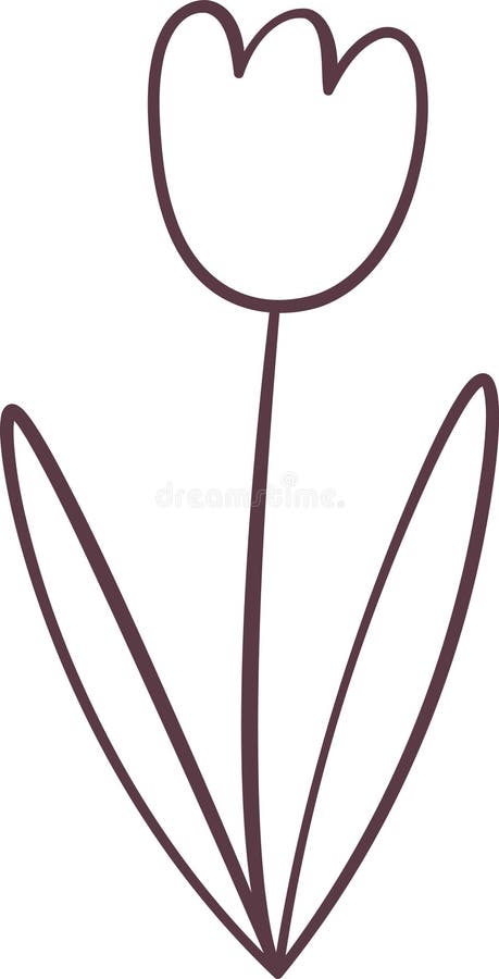 Tulip Flower Doodle stock vector. Illustration of spring - 318904685
