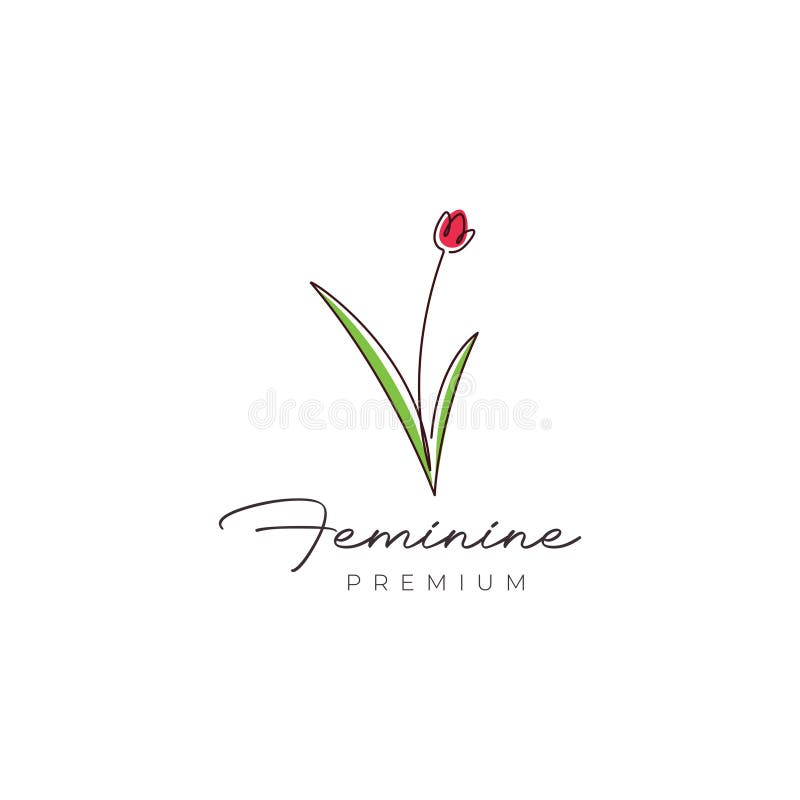 Tulip Flower Minimalist Elegant Line Logo Design Vector Stock Vector ...