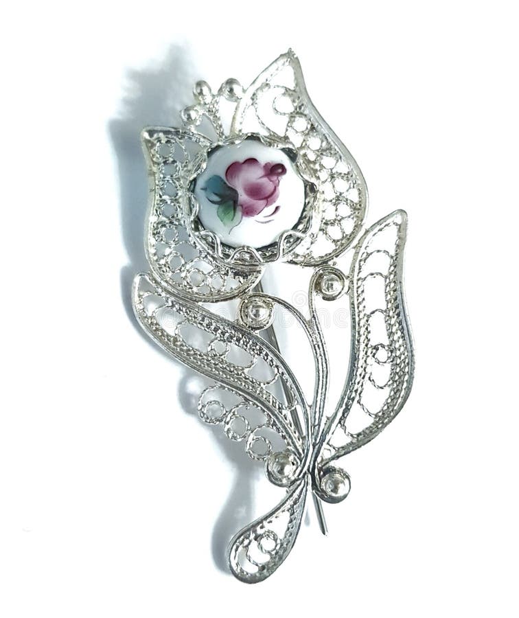 Tulip handmade silver stock image. Image of silver, necklace - 249462603