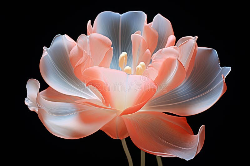 A Tulip Pattern, Slightly Transparent and Softly Glowing Stock Image ...