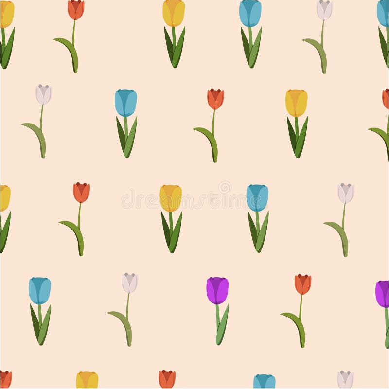 Tulip pattern vector stock vector. Illustration of pattern - 170506226