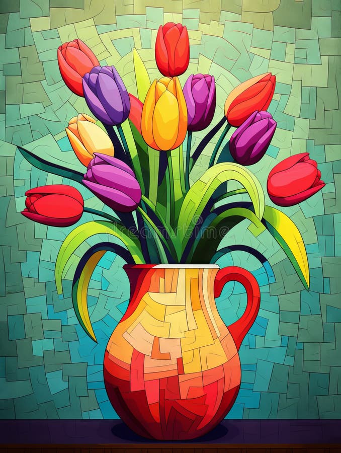 Tulip Pop Art, Generative Ai Stock Illustration - Illustration of bloom ...