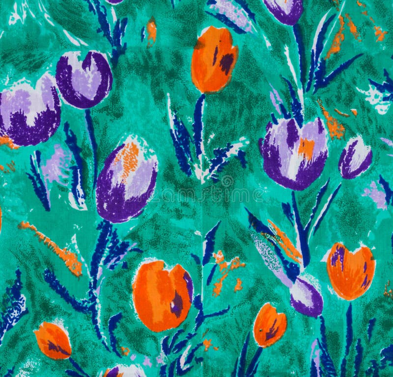 Tulip print fabric stock illustration. Illustration of decoration ...