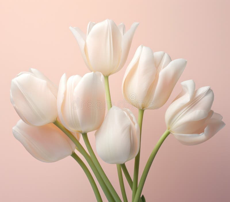 Tulip Stem with White Blooms Set in Ivory, Stock Photo - Image of ...