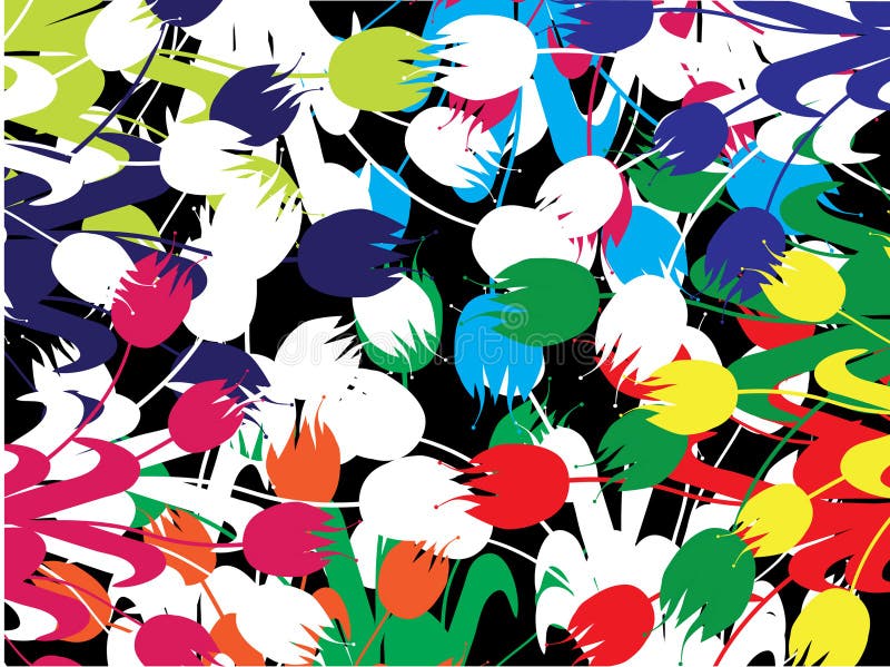 Tulipani multicolori illustrazione vettoriale. Illustrazione di ...