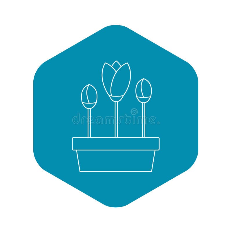 Planter Icon, Line Color Vector Illustration Stock Vector ...