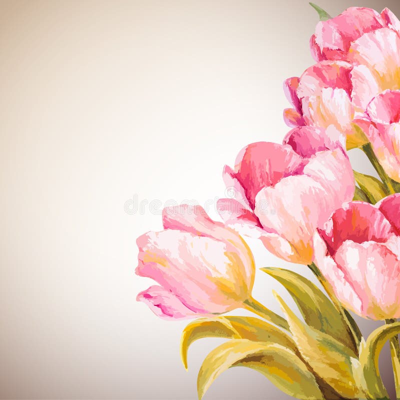Tulips. Spring Flowers Invitation Stock Vector - Illustration of card ...