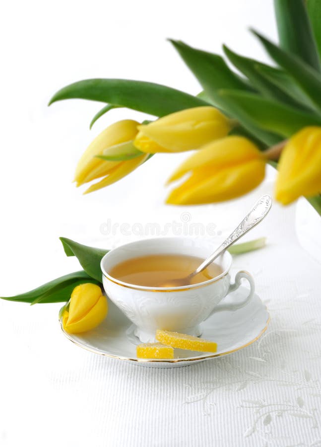 Tulips and tea stock photo. Image of bunch, green, celebrate - 18335006