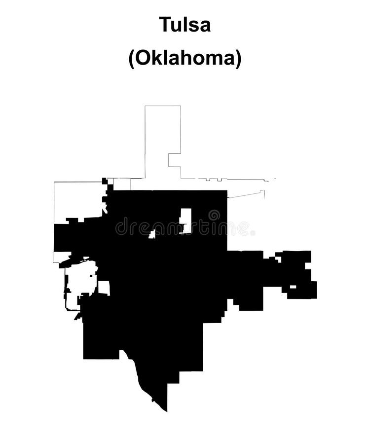 Tulsa outline map stock vector. Illustration of empty - 357495806