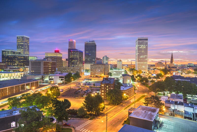 Tulsa, Oklahoma, USA Skyline Stock Image - Image of modern, road: 165023587