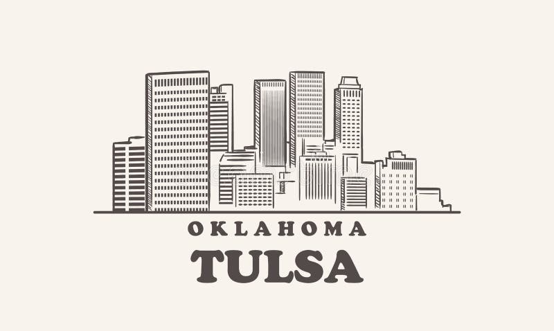 Tulsa Skyline Silhouette Design City Vector Art Stock Vector ...