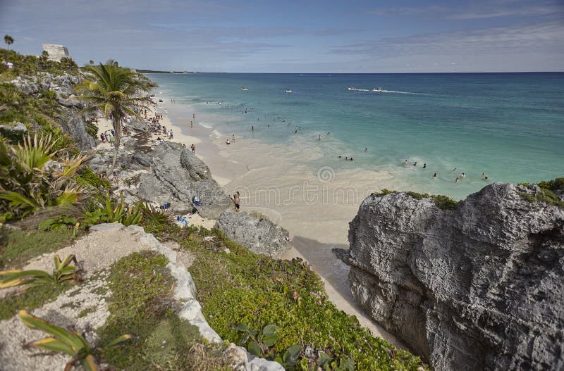 Tulum beach stock photo. Image of tourist, maya, destination - 135673012