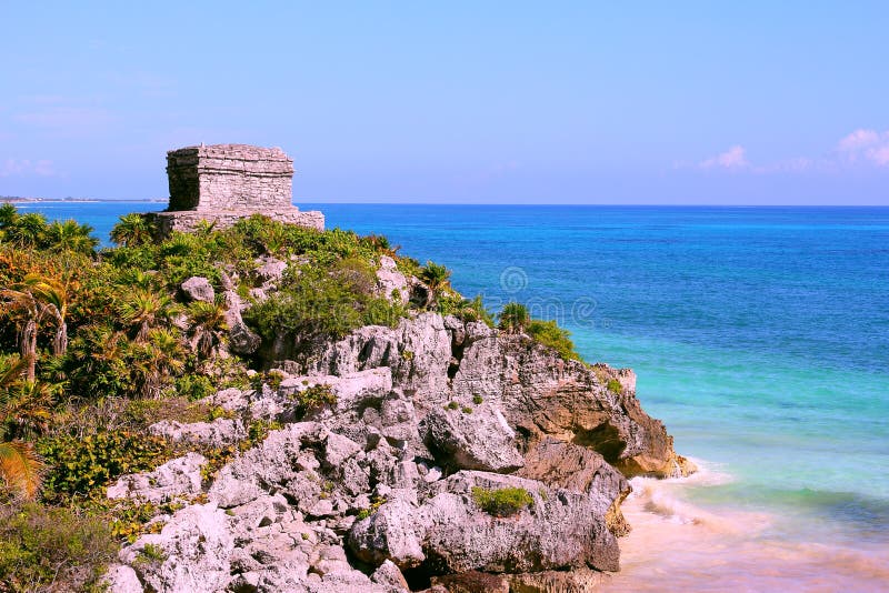 Mayan Pyramids in Tulum Quintana Roo IV Stock Image - Image of ...