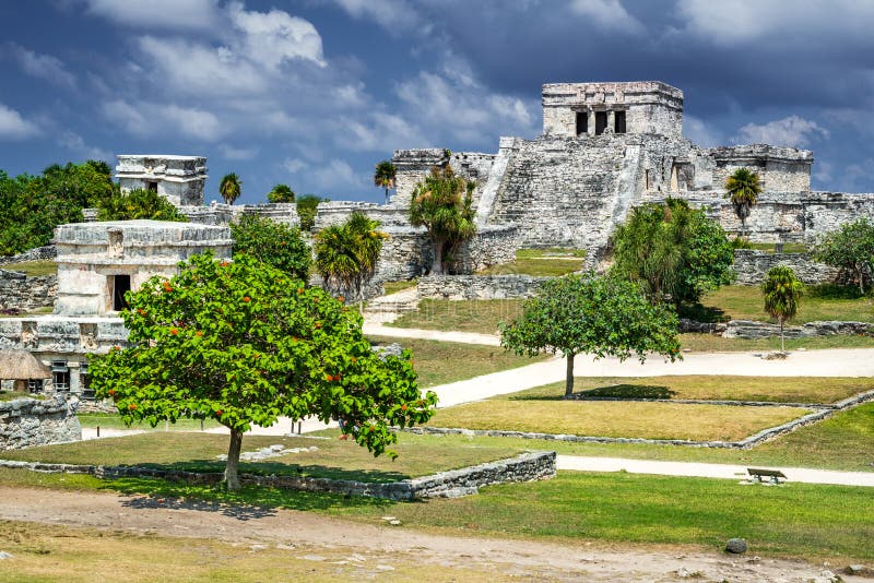 Tulum Maya ruins, Mexico stock photo. Image of basin - 48265400