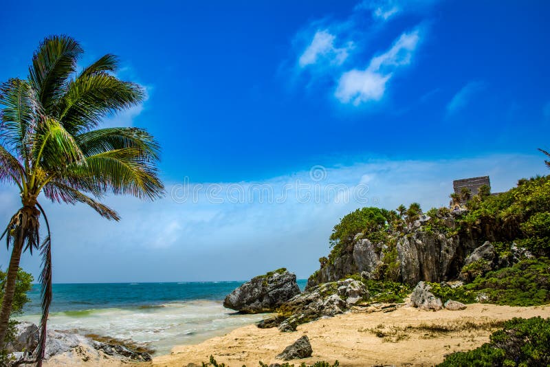 Tulum Mexico Beach Paradise Stock Image - Image of tourists, time: 70101655