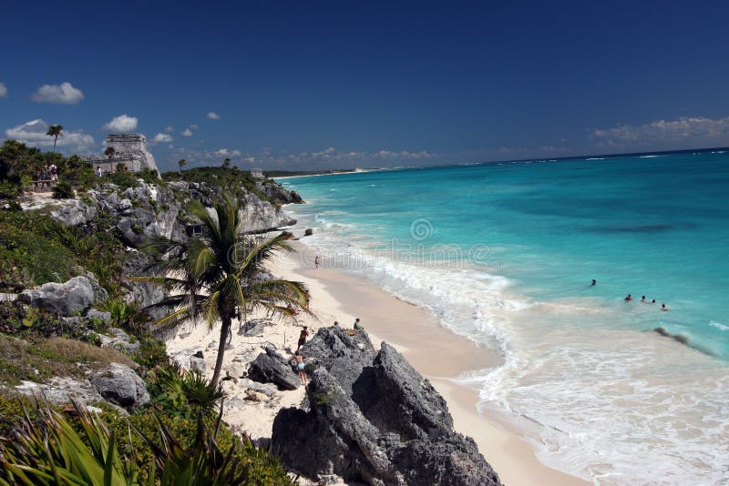 Tulum Mexico Ocean Blue stock photo. Image of temples - 1911940